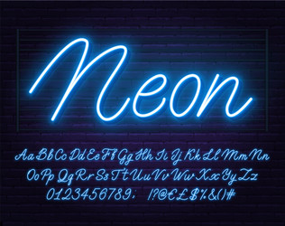 Neon font Royalty Free Vector Image - VectorStock