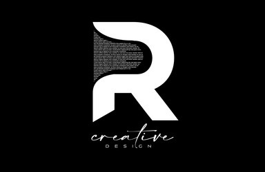 Creative white letters ra r a logo with leading Vector Image