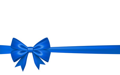 Blue bow for packing gift Royalty Free Vector Image
