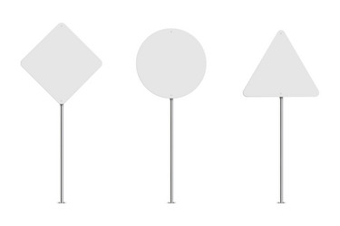 Blank freeway signs isolated on white Royalty Free Vector