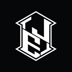 Je logo monogram hexagon shield shape up and down Vector Image