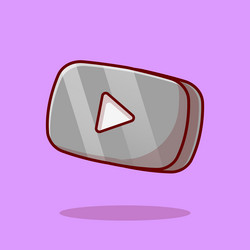 Gold play button in rounded rectangle music Vector Image