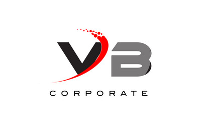 Creative blue letters vb v b logo with leading Vector Image