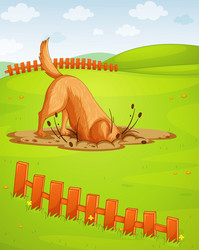 Cartoon Dog Digging Vector Images (91)