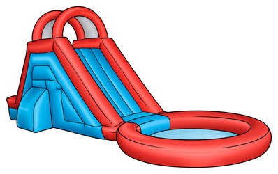 Cartoon doodle water inflatable slide Royalty Free Vector