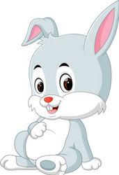 Cute baby rabbit cartoon Royalty Free Vector Image