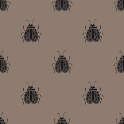 Ladybug Seamless Pattern Summer Textile Print Vector Image