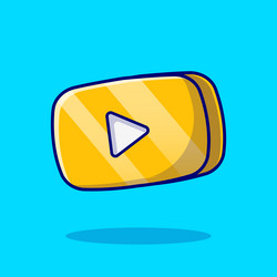 Silver play button in rounded rectangle music Vector Image