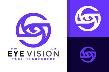 Letter s eye vision logo design symbol icon Vector Image