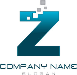 Logo letter z glitch distortion Royalty Free Vector Image