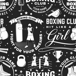 Boxing club seamless pattern background Royalty Free Vector