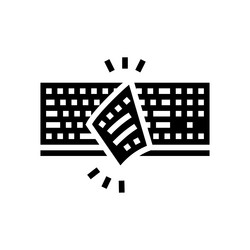 Keyboard cover line icon Royalty Free Vector Image
