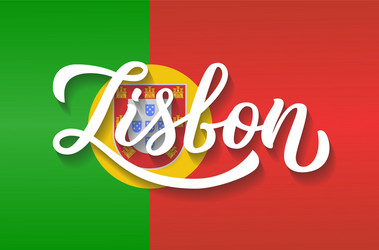 Lisbon hand lettering Royalty Free Vector Image
