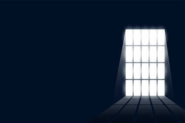 Prison jail window design with light effect Vector Image
