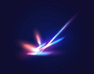 Abstract rainbow light flashes realistic icons set