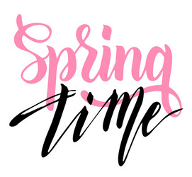 Spring time lettering typography set Royalty Free Vector