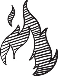 Hand drawn doodle fire flame collection Royalty Free Vector