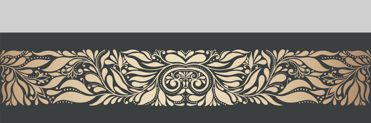 Elegant abstract border leaves vintage hand drawn Vector Image