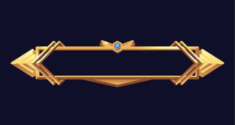 Metal gold game frame Royalty Free Vector Image