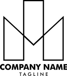 Letter m line logo design Royalty Free Vector Image