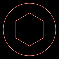 Neon rubber gasket puck under rounded octagon Vector Image