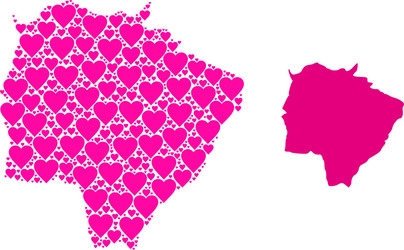 Pink love heart mosaic map angola Royalty Free Vector Image