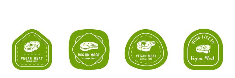 Vegetarian meat premium logo plant based meat logo