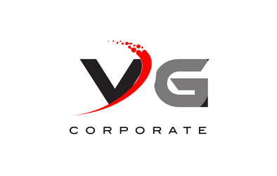 White outline vg v g letter logo with cut Vector Image