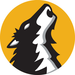Cheerful wolf on a white background Royalty Free Vector