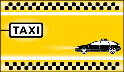 Yellow taxi background with cab on road Royalty Free Vector
