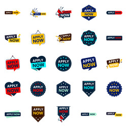 25 professional apply now banners to take your Vector Image