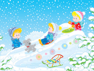 Child on a slide Royalty Free Vector Image - VectorStock