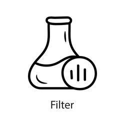 Filtration outline icon design data Royalty Free Vector