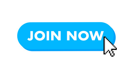 Join now button with cursor pointer click Vector Image
