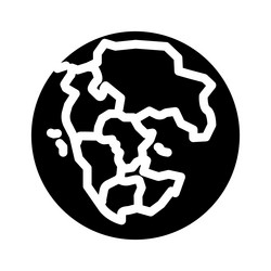Pangaea earth continent map color icon Royalty Free Vector