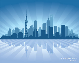 Shanghai china city skyline silhouette Royalty Free Vector