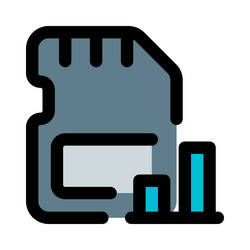Data visualized on sd card in bar chart Royalty Free Vector