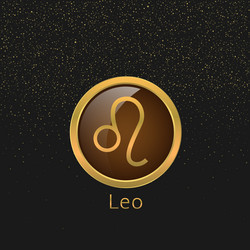 Leo a golden zodiac sign horoscope symbol Vector Image