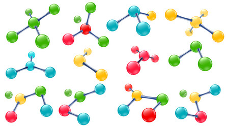 Connected molecules molecule connection model Vector Image