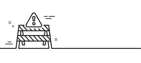 Warning road sign line icon attention triangle Vector Image