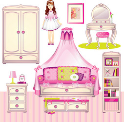 Girls room Royalty Free Vector Image - VectorStock