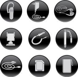 Mobile phone accessories icons Royalty Free Vector Image