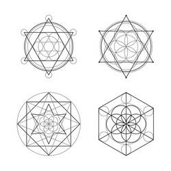 Solar system sacred geometry Royalty Free Vector Image