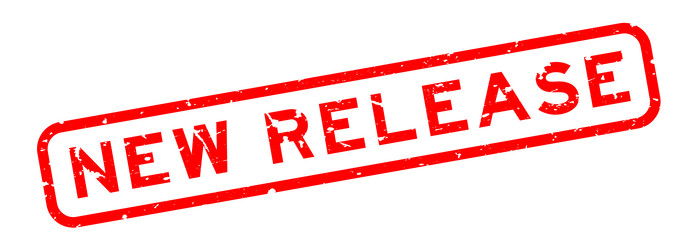 Grunge red new release word rubber seal stamp Vector Image