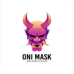 Red oni japanese devil mask mascot Royalty Free Vector Image