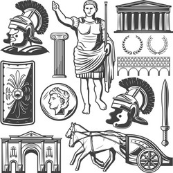 Vintage monochrome roman empire labels set Vector Image