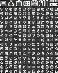 200 sticker icons Royalty Free Vector Image - VectorStock