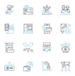 Chemical industry linear icons set polymerization Vector Image