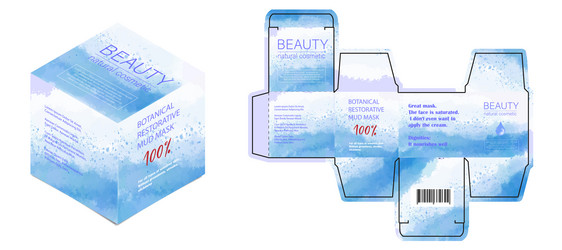 Design of the cosmetic packaging template cut Vector Image