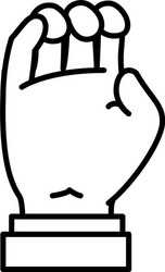 Hand gesture showing letter e on sign language Vector Image